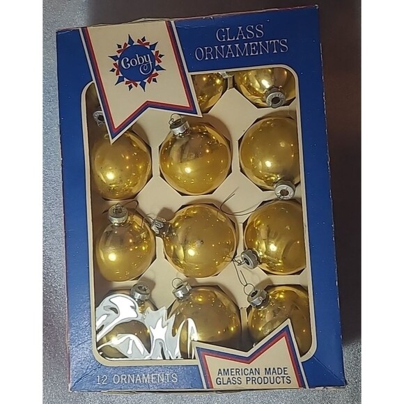 Coby | Holiday | Vintage Coby Glass Ornaments Gold Set Of 2 | Poshmark